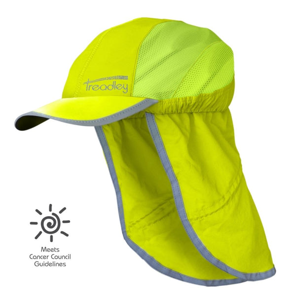 Sun protection for cyclists. Bike helmet hat. Cyclist high vis hat ...